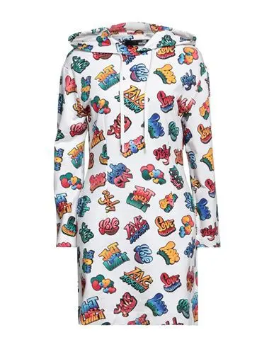 Moschino Mini T-shirt Dress With Logo Print - White