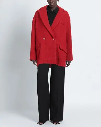 Maje Tweed Double-breasted Jacket - Red