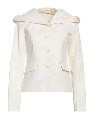Add Striped Coated Fabric Jacket - White