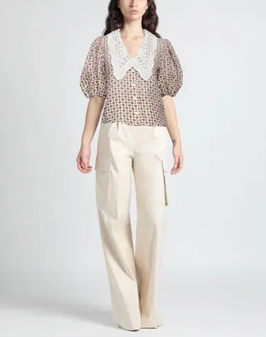 Maje Woven Shirt With Lace Detail