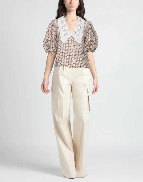 Maje Woven Shirt With Lace Detail
