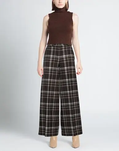 BALLANTYNE Wide-leg Flannel Tartan Pants - Brown