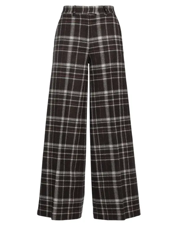 BALLANTYNE Wide-leg Flannel Tartan Pants - Brown