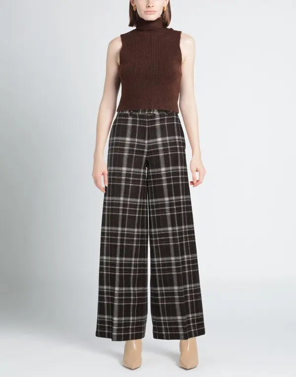 BALLANTYNE Wide-leg Flannel Tartan Pants - Brown