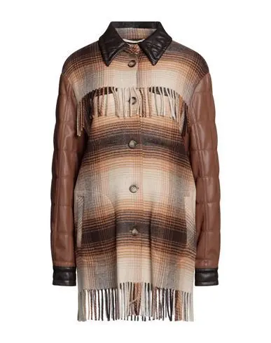 SFIZIO STUDIO Flannel Coat With Tartan Pattern And Fringe