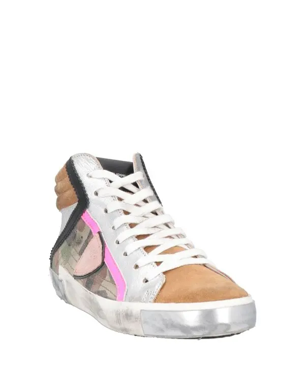 Philippe Model High-top Sneakers In Leather - Beige