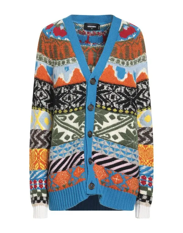 Dsquared2 Multicolor Jacquard Knit Cardigan