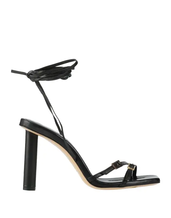 ILIO SMERALDO Sandals In Leather With Ties - Black
