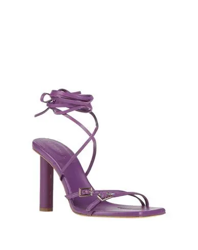 ILIO SMERALDO Sandals In Leather With Ties - Purple