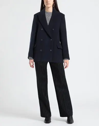 Maje Coat Virgin Wool Polyamide - Midnight Blue