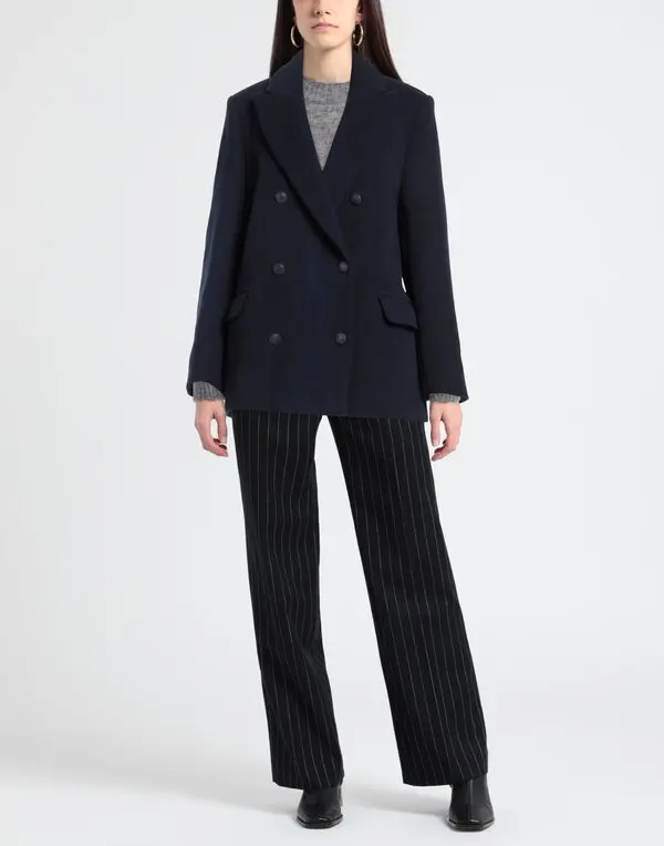 Maje Coat Virgin Wool Polyamide - Midnight Blue