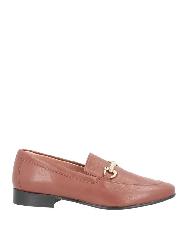 POLLINI Leather Loafers - Tan