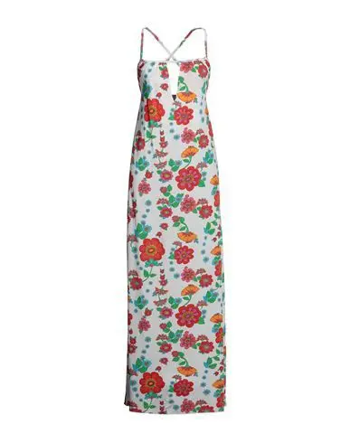 PIN-UP STARS Maxi Flared Floral-print Dress - White
