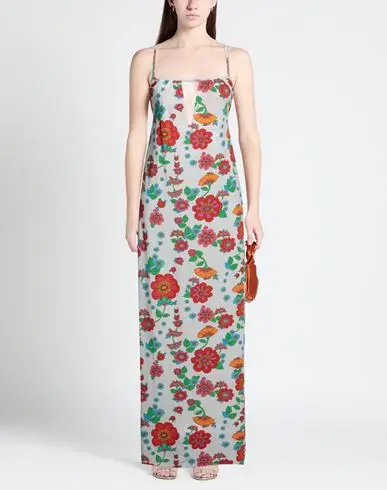 PIN-UP STARS Maxi Flared Floral-print Dress - White