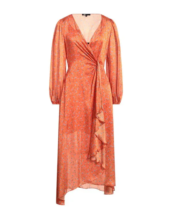 Maje Midi Wrap Dress - Orange