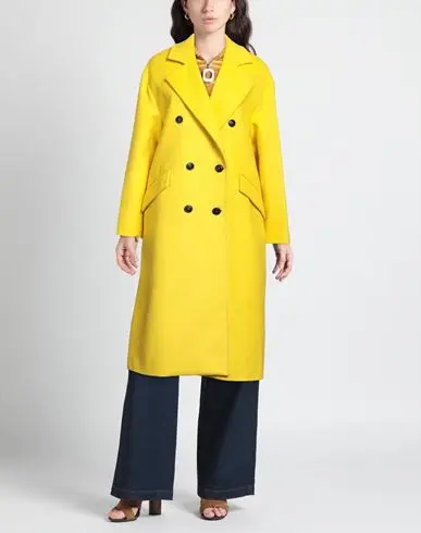 TWINSET Wool-blend Double-breasted Coat - Yellow