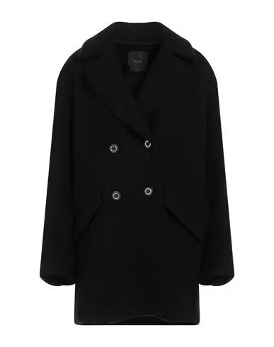 Pinko Coat In Virgin Wool And Polyamide - Black
