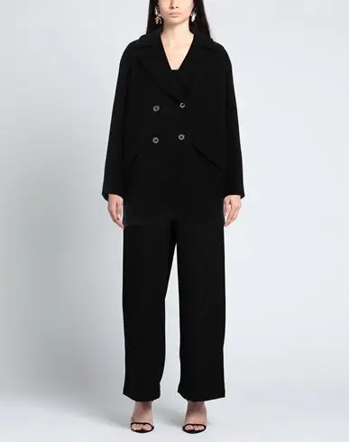 Pinko Coat In Virgin Wool And Polyamide - Black