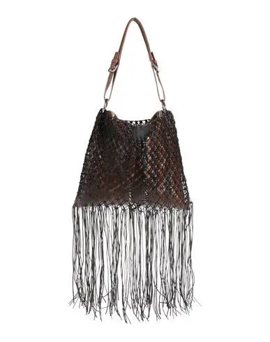 Beatrice B Large Flap Bag With Fringe And Drawstring