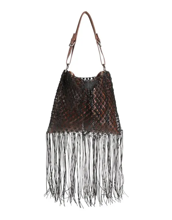 Beatrice B Large Flap Bag With Fringe And Drawstring