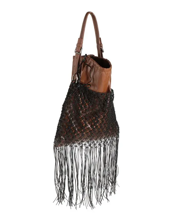 Beatrice B Large Flap Bag With Fringe And Drawstring
