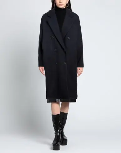 Momoni Brushed-felt Double-breasted Coat - Navy Blue