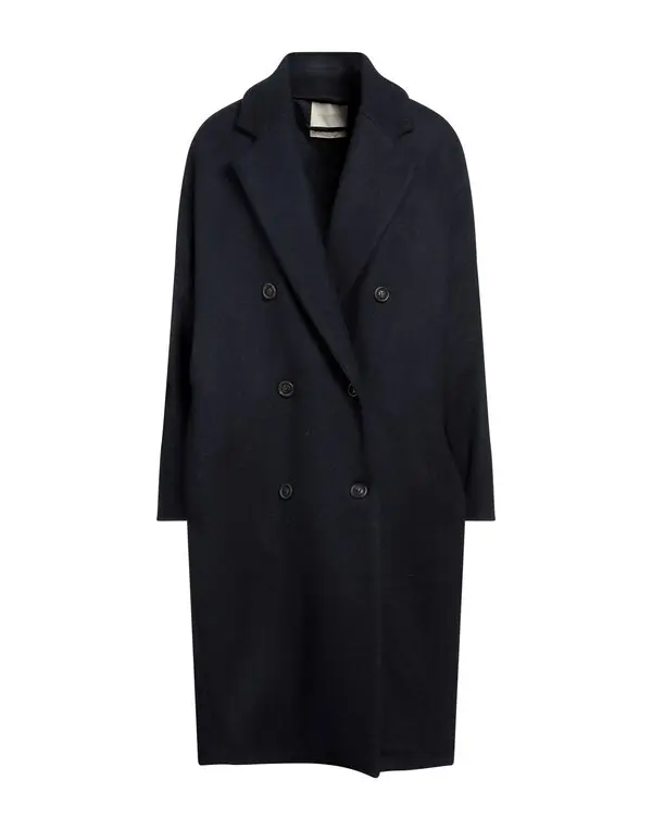 Momoni Brushed-felt Double-breasted Coat - Navy Blue