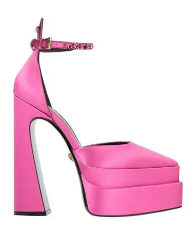 Versace Pumps With Ties At Ankle - Pink