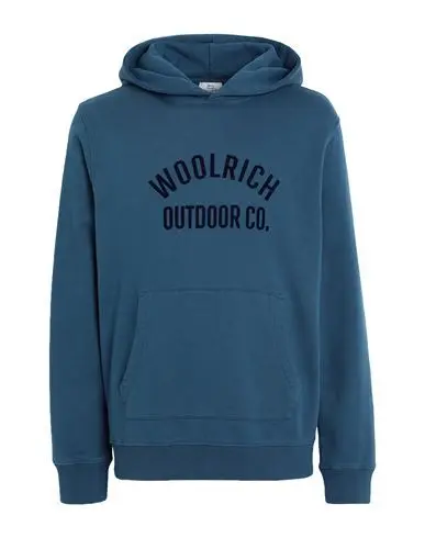 Woolrich Organic Cotton Script Hoodie Sweatshirt - Blue