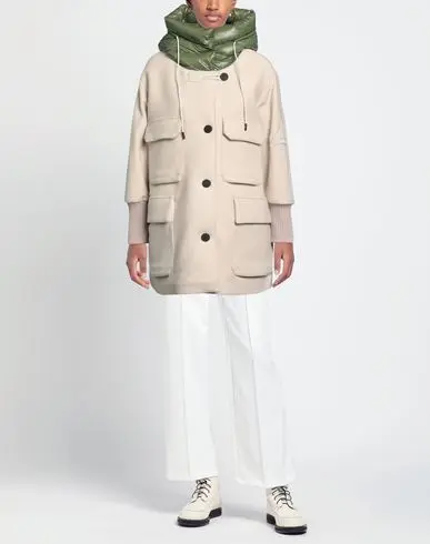 HOLUBAR Single-breasted Virgin Wool Blend Coat - Beige