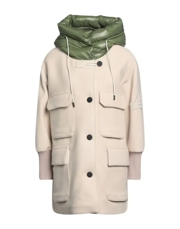 HOLUBAR Single-breasted Virgin Wool Blend Coat - Beige