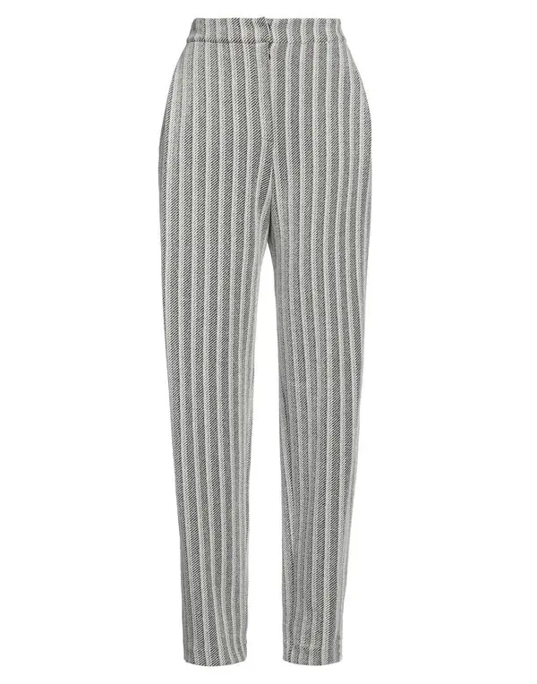 Emporio Armani Striped Tweed Trousers - White