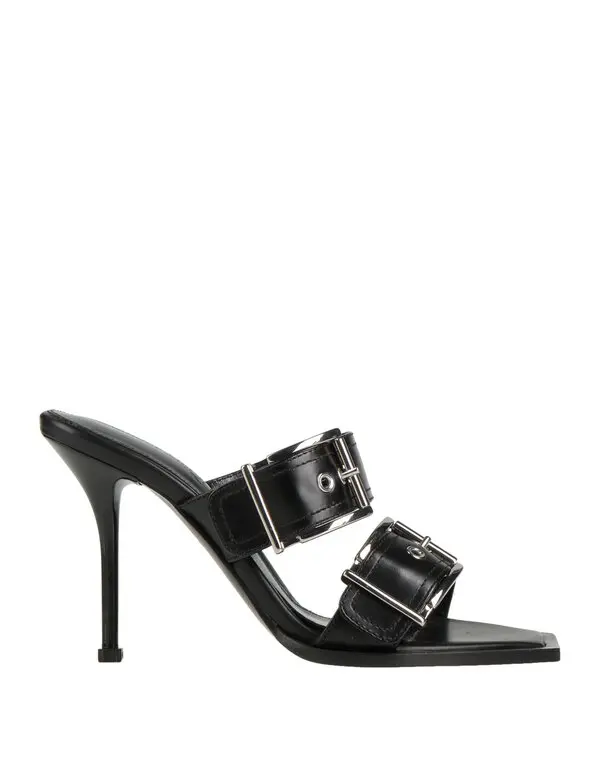Alexander McQueen Leather Buckle Sandals - Black