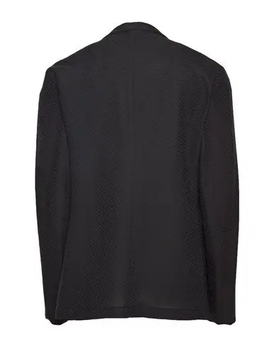 Emporio Armani Single-breasted Herringbone Blazer - Black