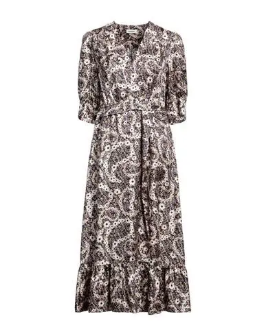 Sandro Satin Floral-print Midi Shirt Dress