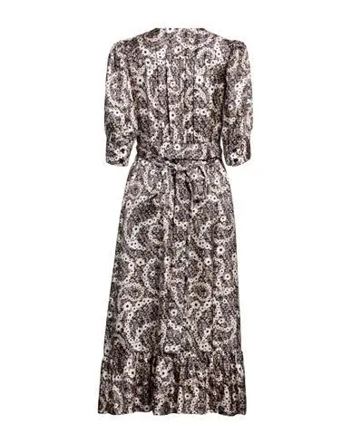 Sandro Satin Floral-print Midi Shirt Dress