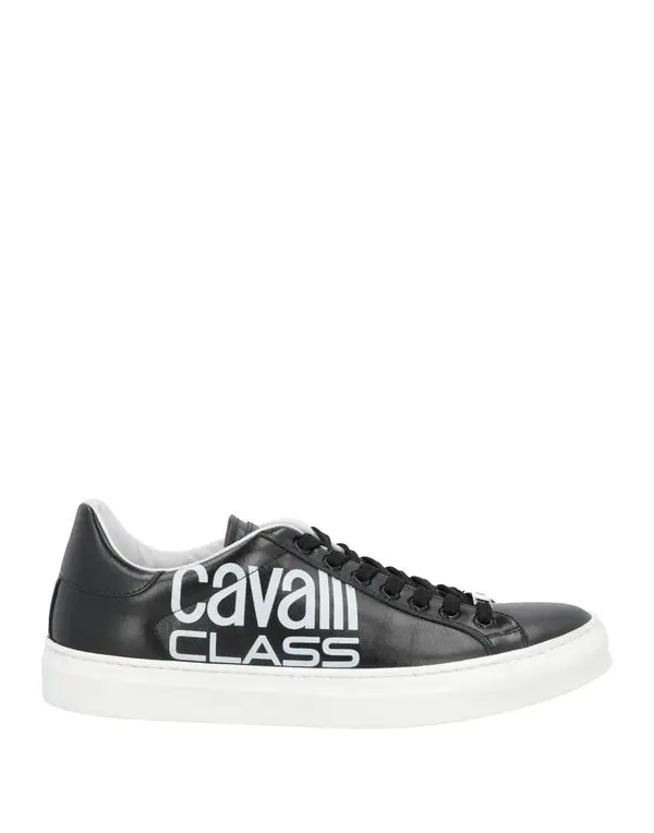 Roberto Cavalli Calfskin Low-top Sneakers - Black