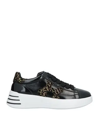 Hogan Leather Flatform Sneakers - Black