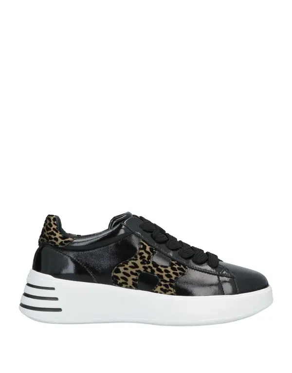 Hogan Leather Flatform Sneakers - Black