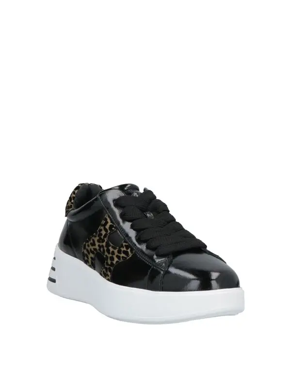 Hogan Leather Flatform Sneakers - Black
