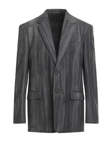 Versace Striped Virgin Wool Blazer - Lead