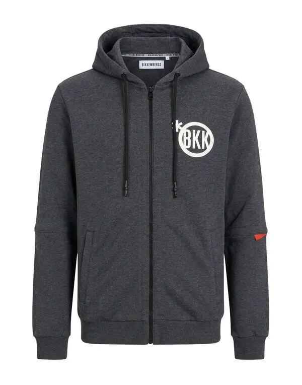 BIKKEMBERGS Cotton Terry Zip-up Hoodie - Grey
