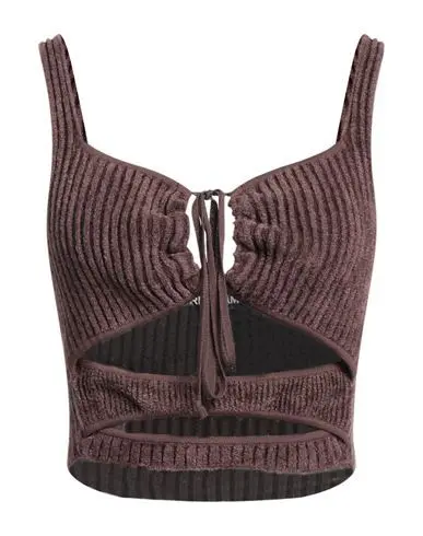 ANDREĀDAMO Knit Viscose Blend Top - Brown