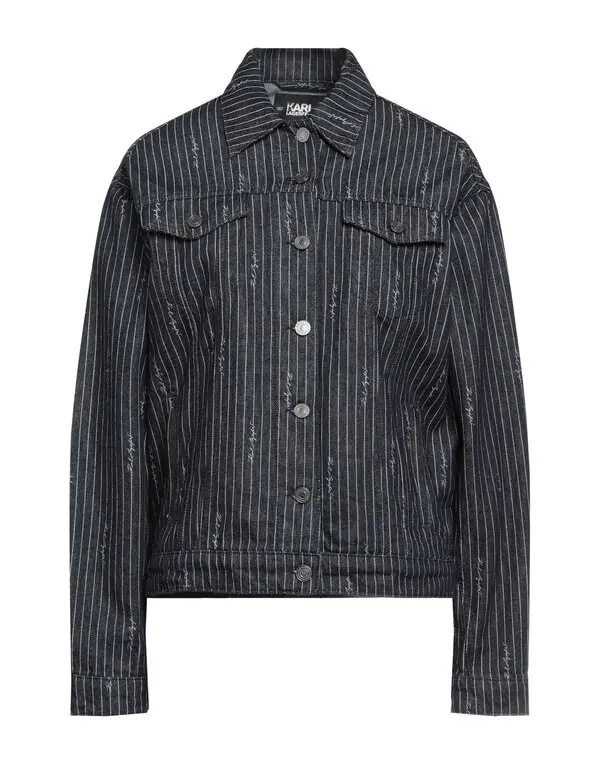 Karl Lagerfeld Striped Denim Trucker Jacket