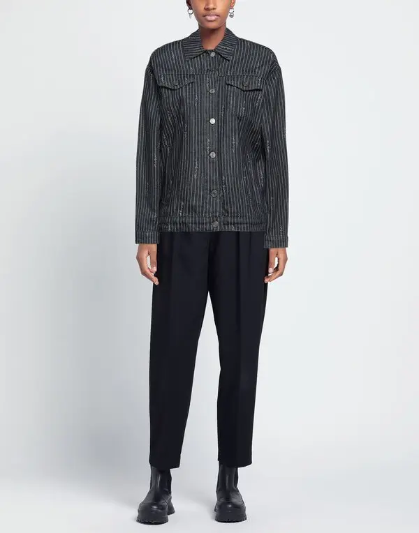 Karl Lagerfeld Striped Denim Trucker Jacket