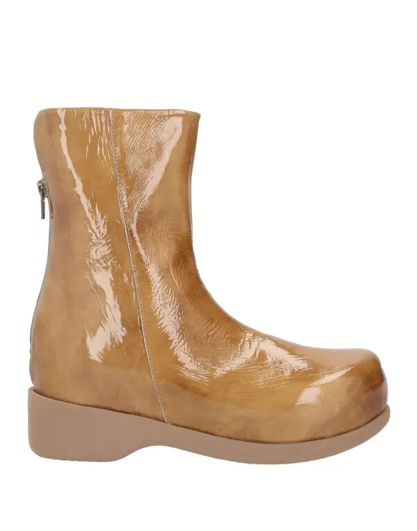 PATRIZIA BONFANTI Leather Ankle Boots With Wedge Heel