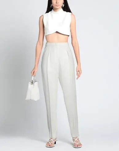 Emporio Armani Plain High-waisted Tapered Pants - White