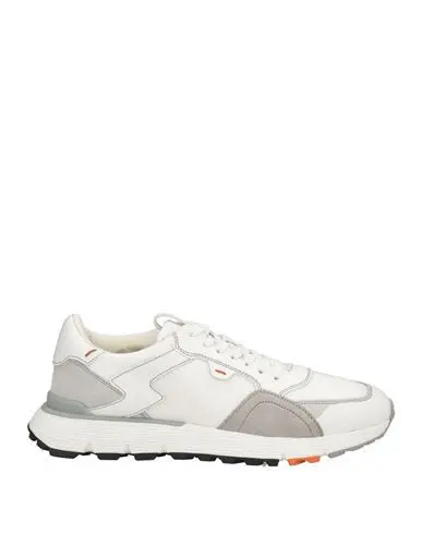 Santoni Leather And Textile Sneakers