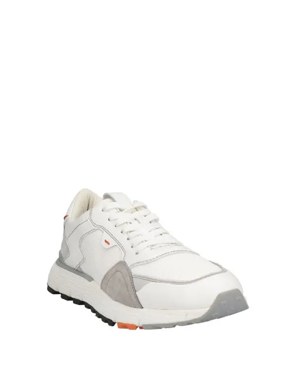 Santoni Leather And Textile Sneakers