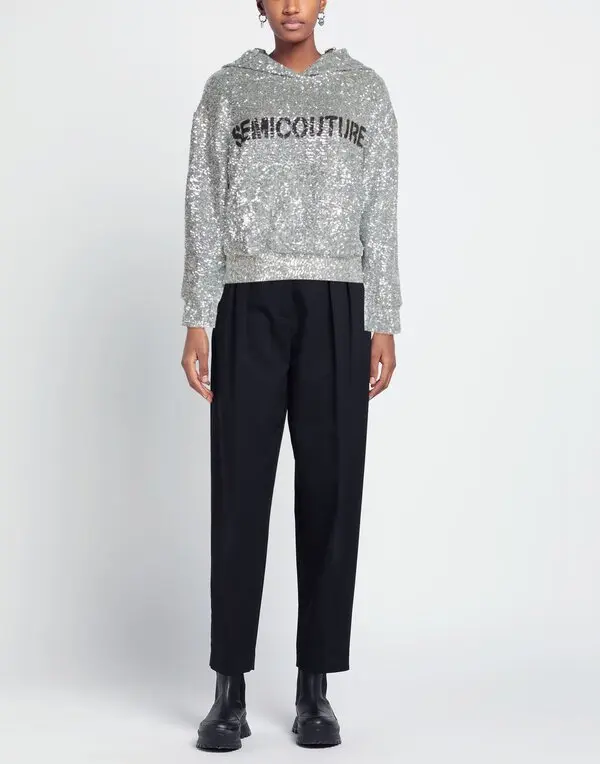 SEMICOUTURE Two-tone Sequined Sweatshirt - Silver
